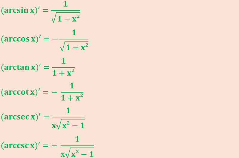 Ters Trigonometrik Fonksiyonların Türevi - Bylge